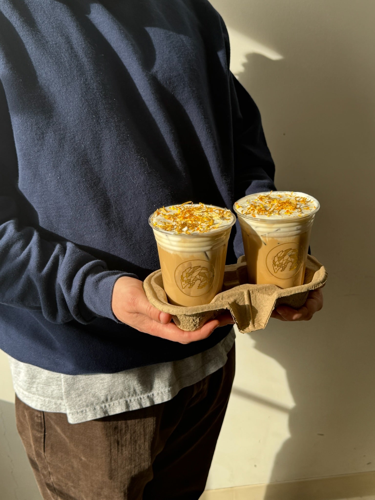 Orange Blossom Latte with Honey Cold Foam | Pangolin Cafe